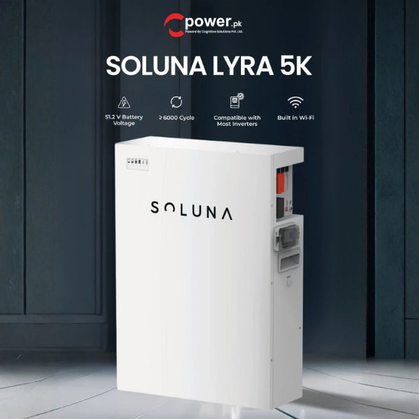 Soluna Lyra 5K 48V Wall Mounted Lithium Battery Pakistan – C Power
